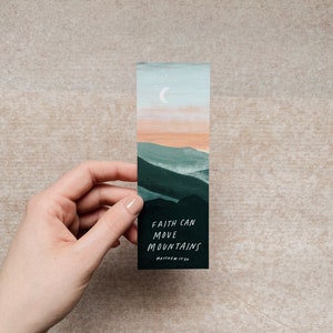 Faith Can Move Mountains Journal Bible Bookmark Christian Bookmark - Etsy