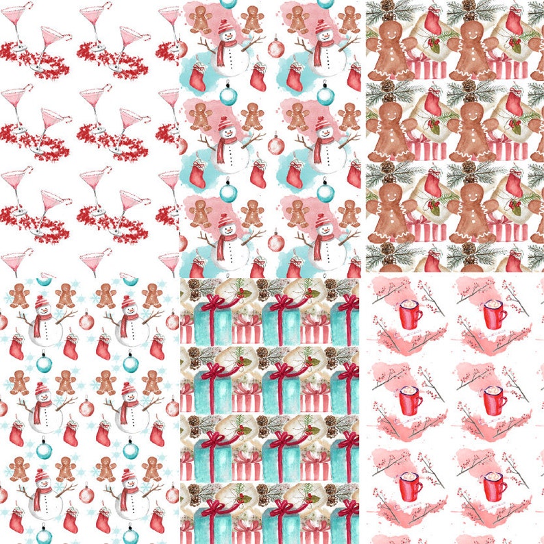 Christmas and Winter Wonderland: 12 Seamless Digital Paper/patterns ...