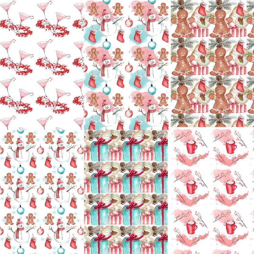 Christmas and Winter Wonderland: 12 Seamless Digital Paper/patterns ...