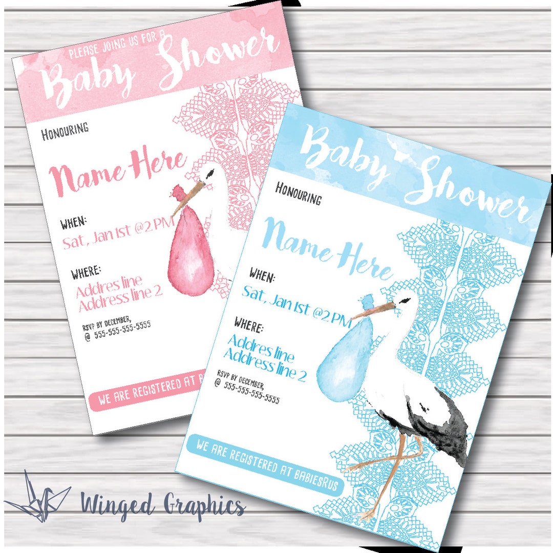 PRINTABLE: Unique, Customizable Baby Shower Invitations for a Baby Boy ...