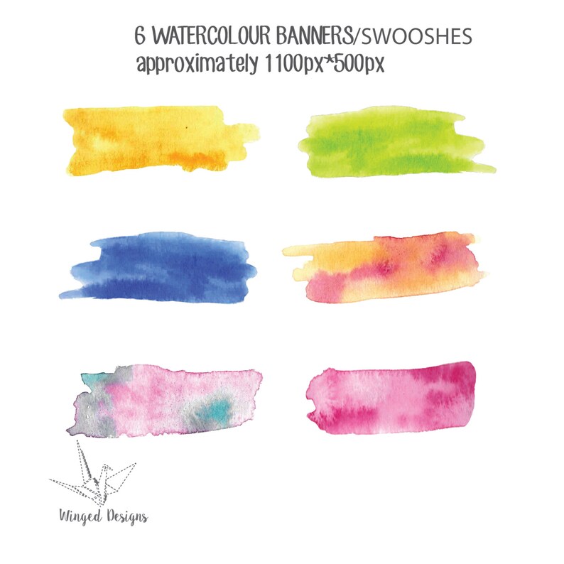 Digital Clipart: Watercolor Washes, Blobs and Banners. Perfect for ...