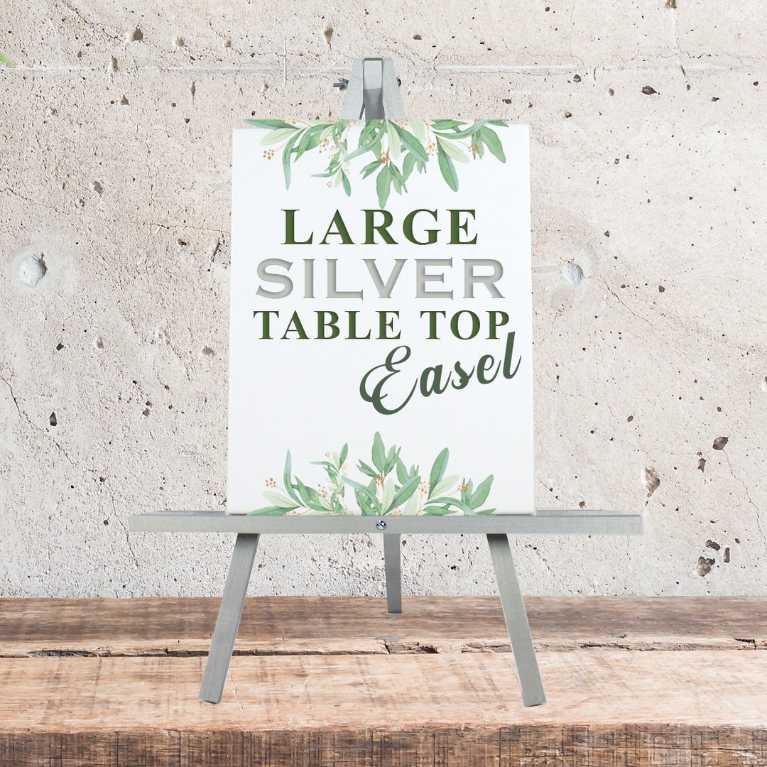 Silver Easel, Silver Table Stand, Table Top Easel for Sign, Display ...
