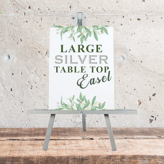 Silver easel, Silver table stand, Table top easel for sign, Display ...