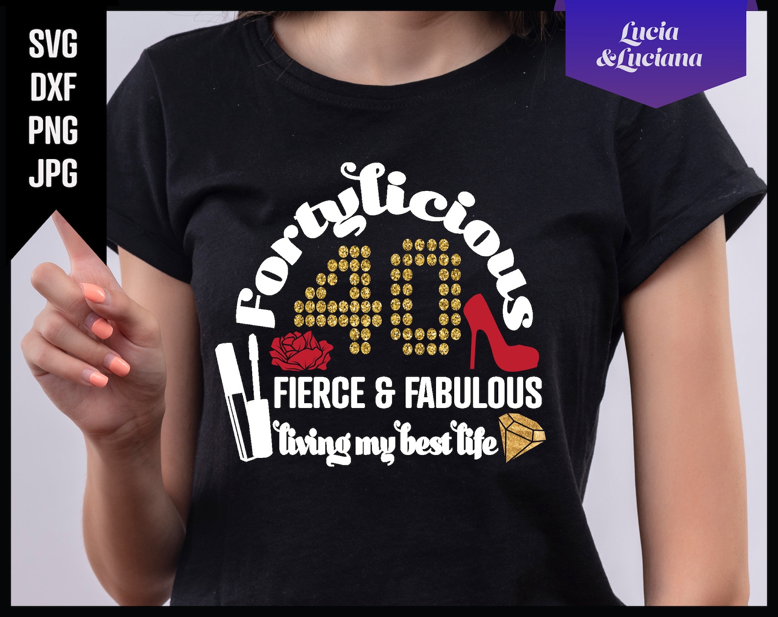 Fortylicious Svg 40th Birthday Svg for Women 40 Year Old | Etsy