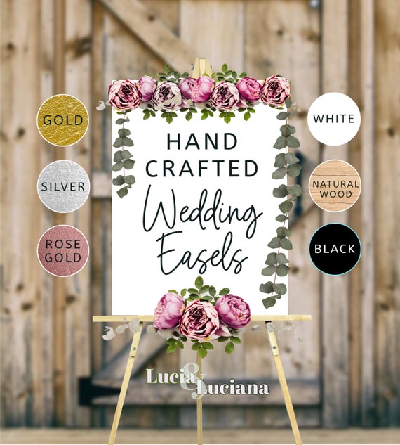 Easel for wedding sign modern, wooden floor easel for welcome sign ...
