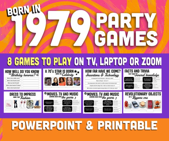 NEW - 44th Birthday Party Games, Born in 1979 Trivia Game, 44th ...