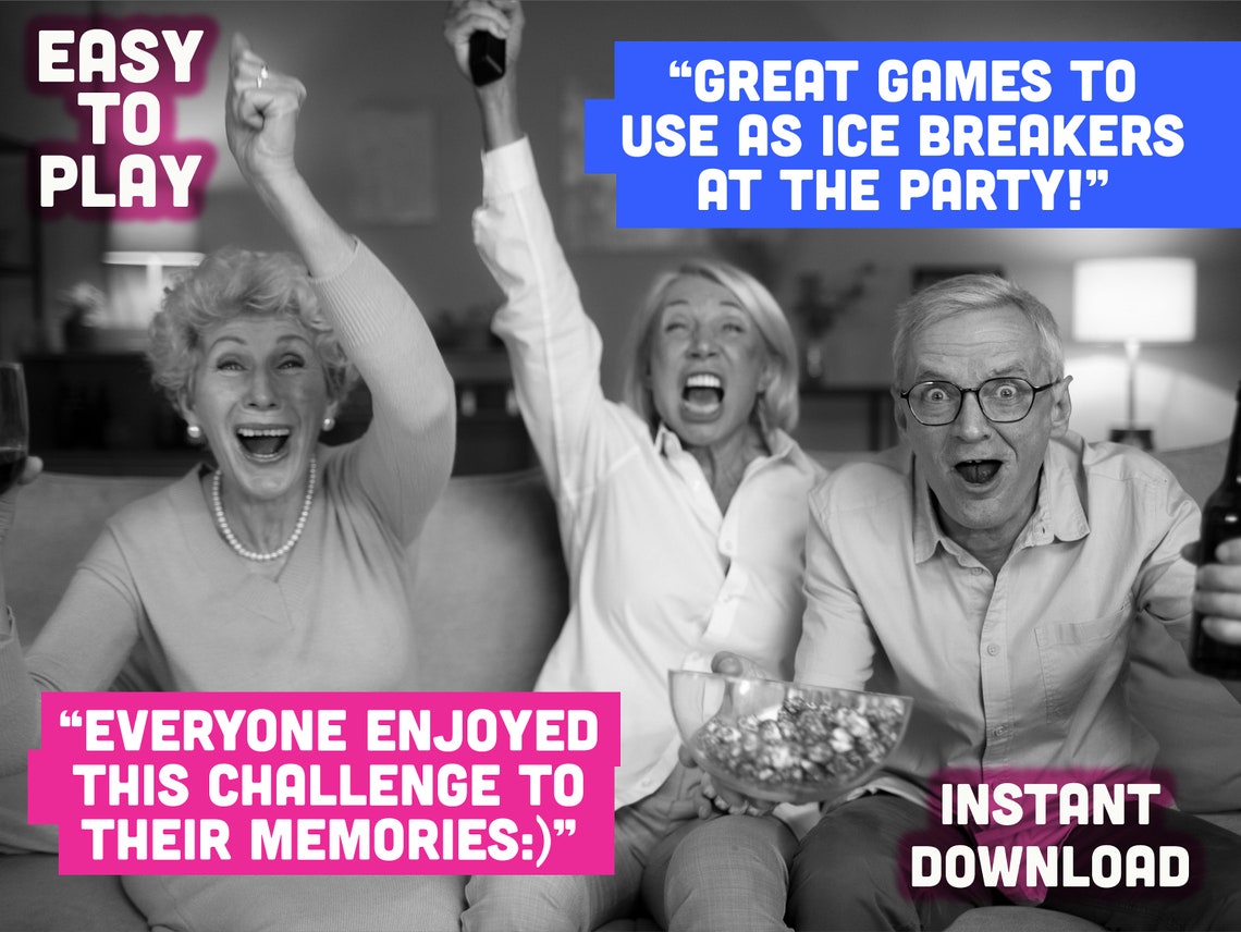 NEW - 65th Birthday Party Games, Born in 1958 Trivia Game, 65th ...