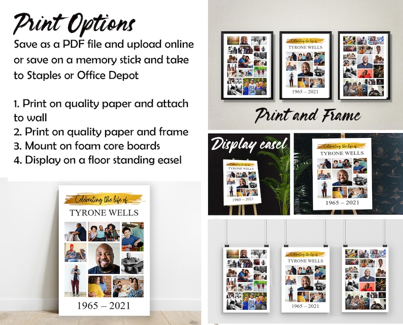 Funeral Welcome Sign Photo Collage Funeral Photo Template | Etsy