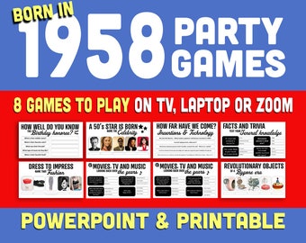 1958 Birthday Party Games - Etsy