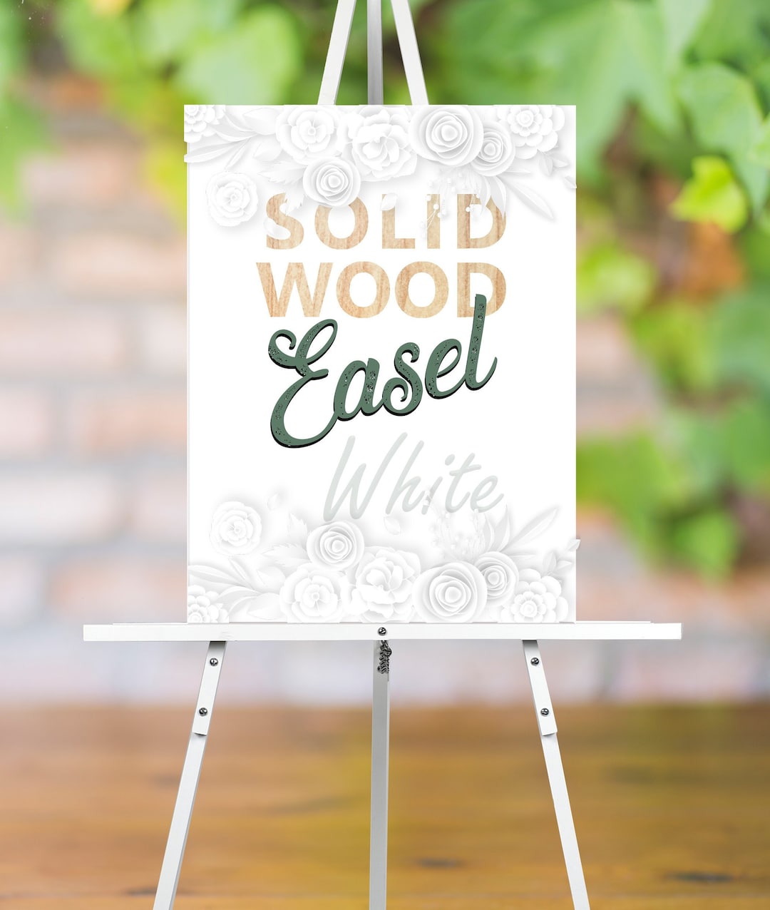 White Easel for Weddings Easel Stand for Sign Easel Stand | Solid Wood ...