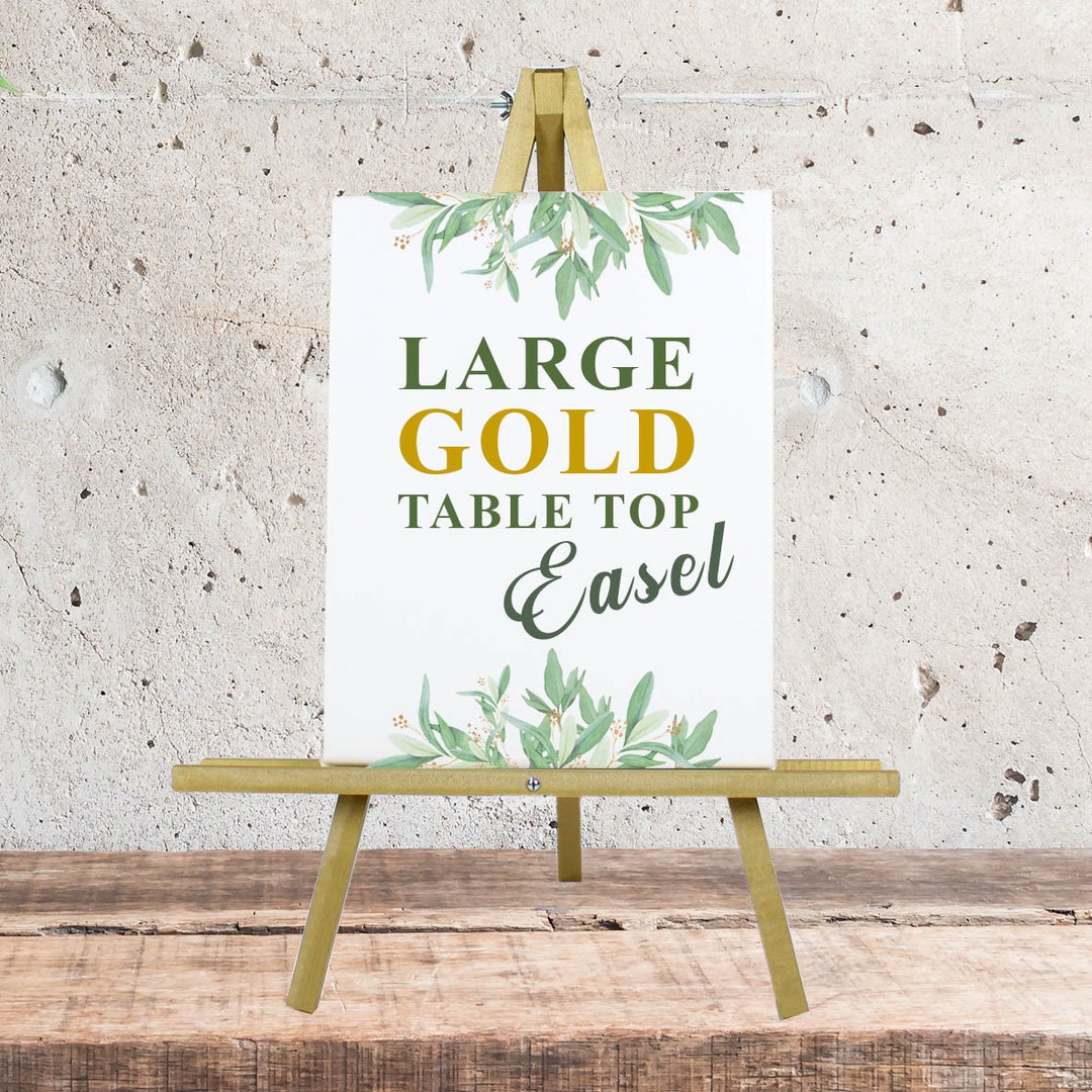 Gold Tabletop Easel, Wedding Table Easel, Large Tabletop Display Easel ...