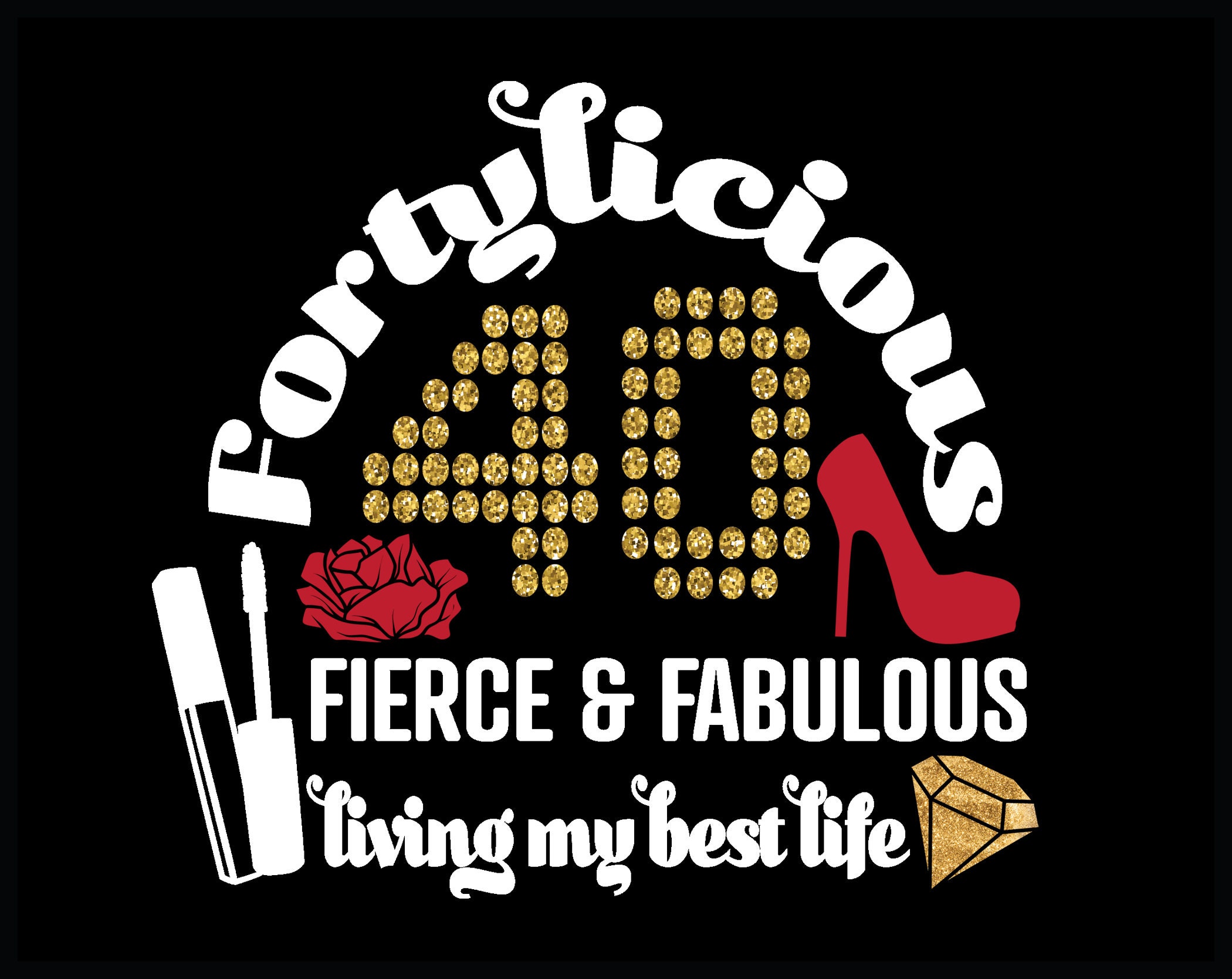 Fortylicious svg 40th birthday svg para mujeres 40 años svg | Etsy España