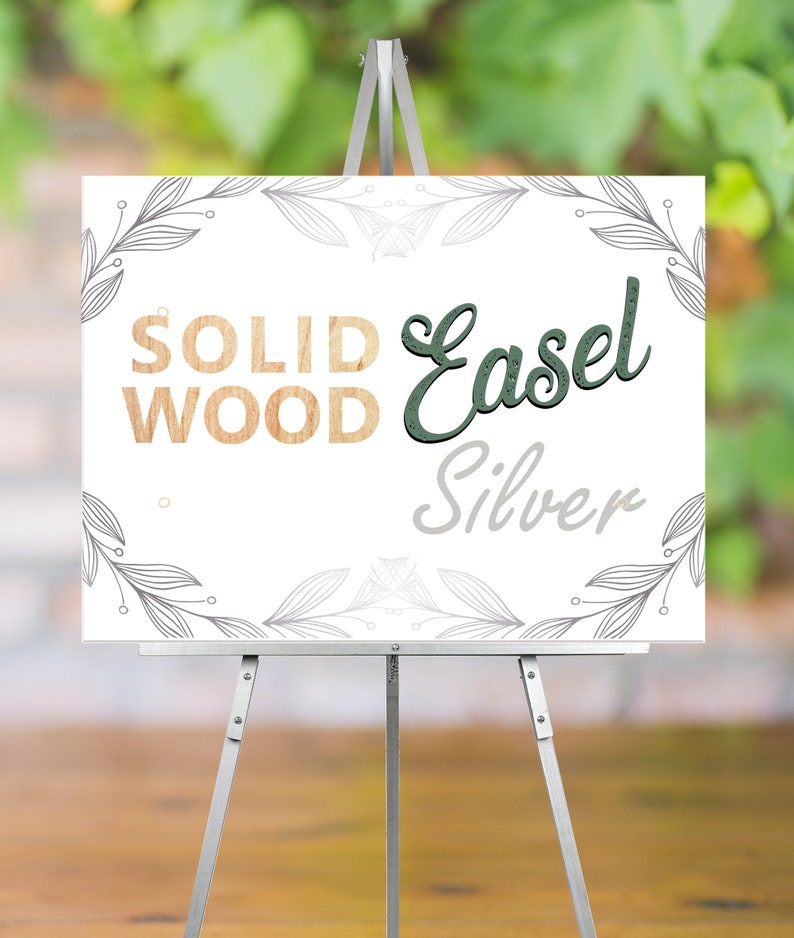 Silver Easel Floor Stand Easel for Seating Chart Easel Wooden | Etsy