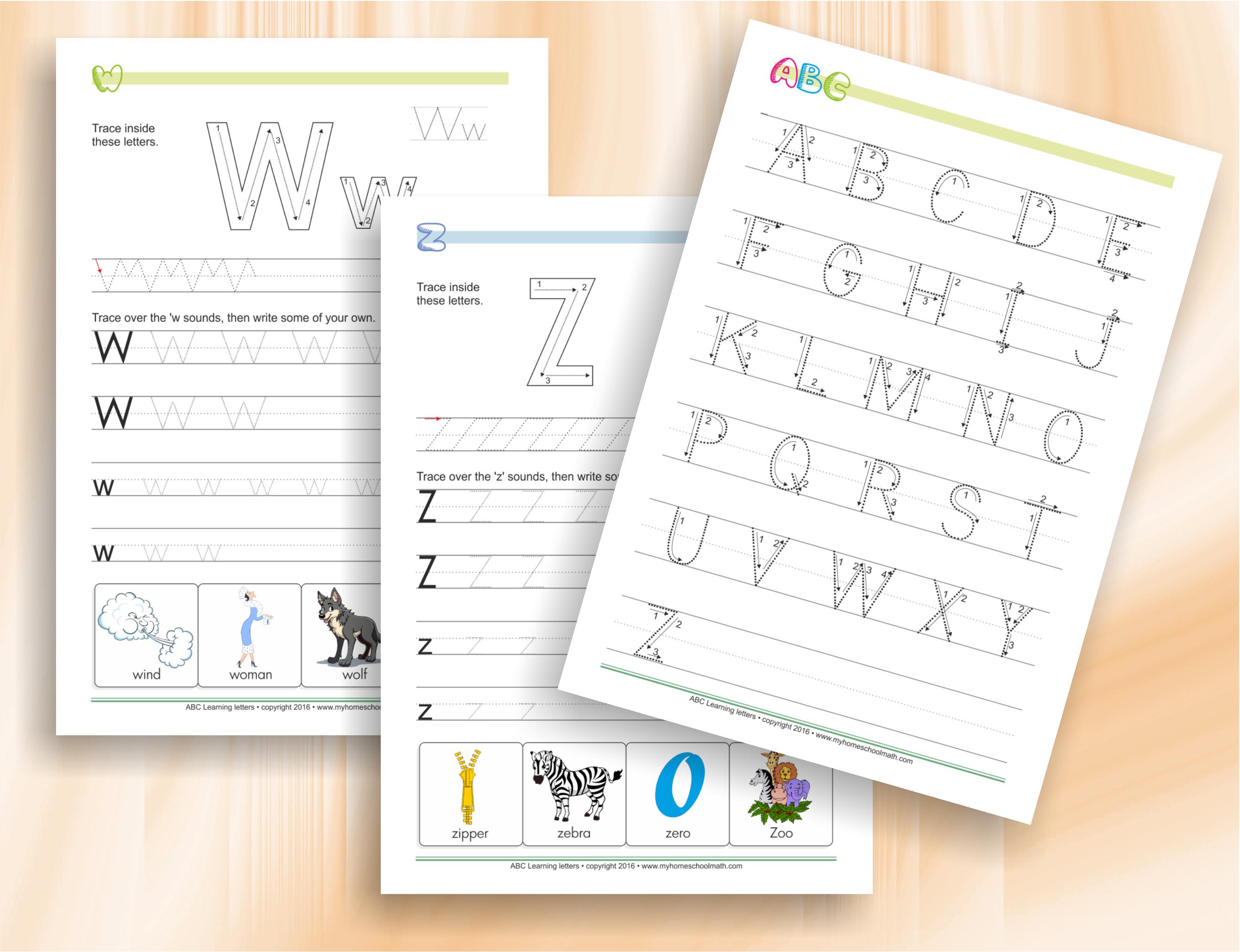 ABC Learning Letters Workbook | 36 Alphabet Worksheets for Preschool ...