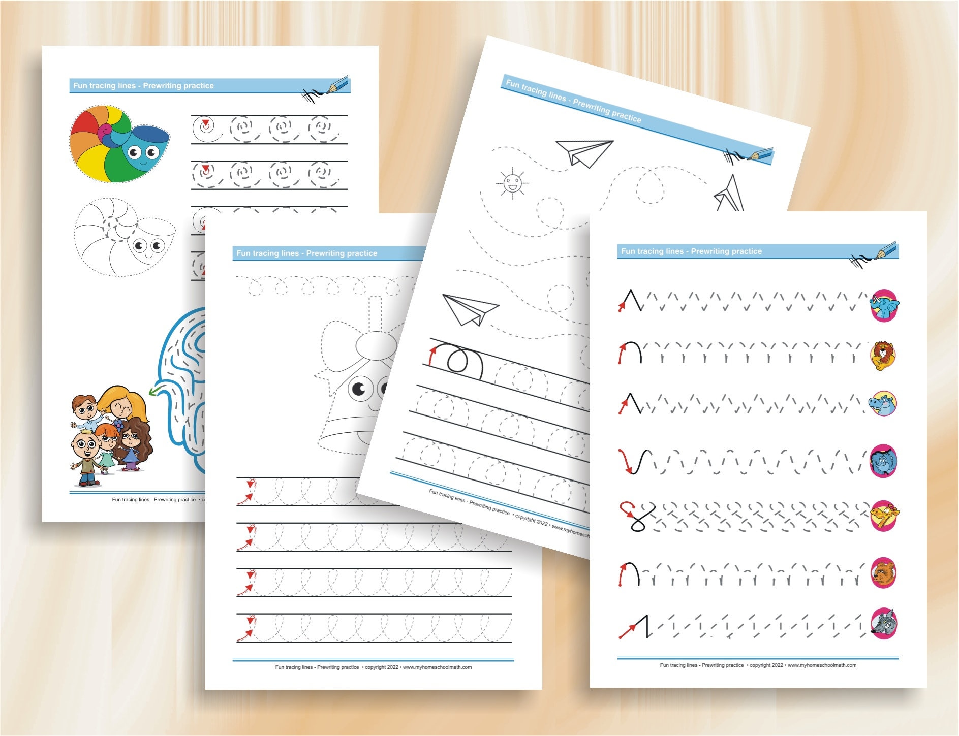 Fun Tracing Lines Prewriting Practice Exercises to Promote Fine Motor ...