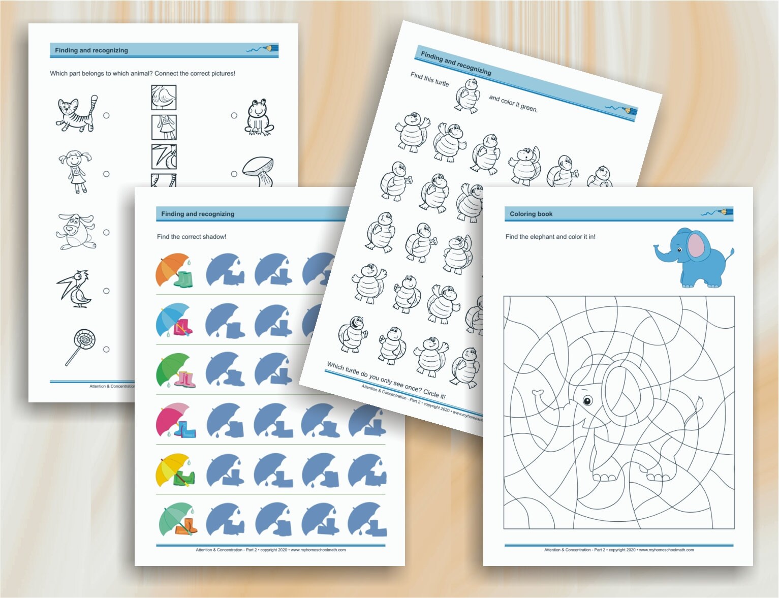 Attention & Concentration - Part 2 (age 8-10) | 59 Printable Worksheets ...