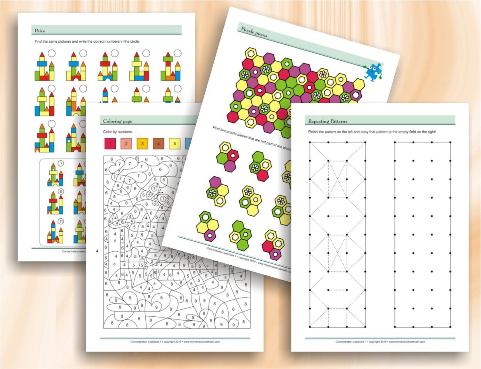 Concentration Exercises for Kids - Part 1 (age 6-9) | 43 Printable ...