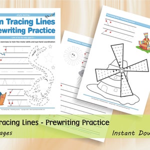 Fun Tracing Lines: Prewriting Practice Workbook (digital Download) - Etsy