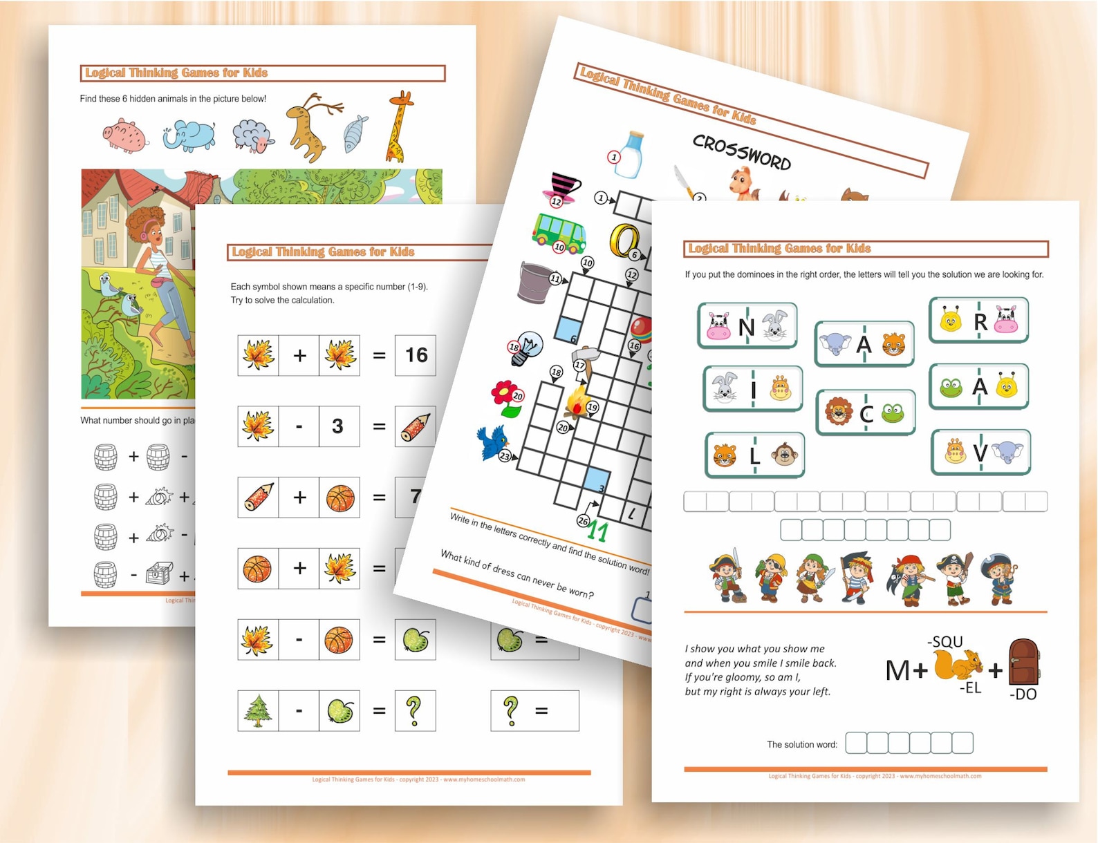 Logical Thinking Games for Kids Brain Teasers for Children Ages 8 64 ...