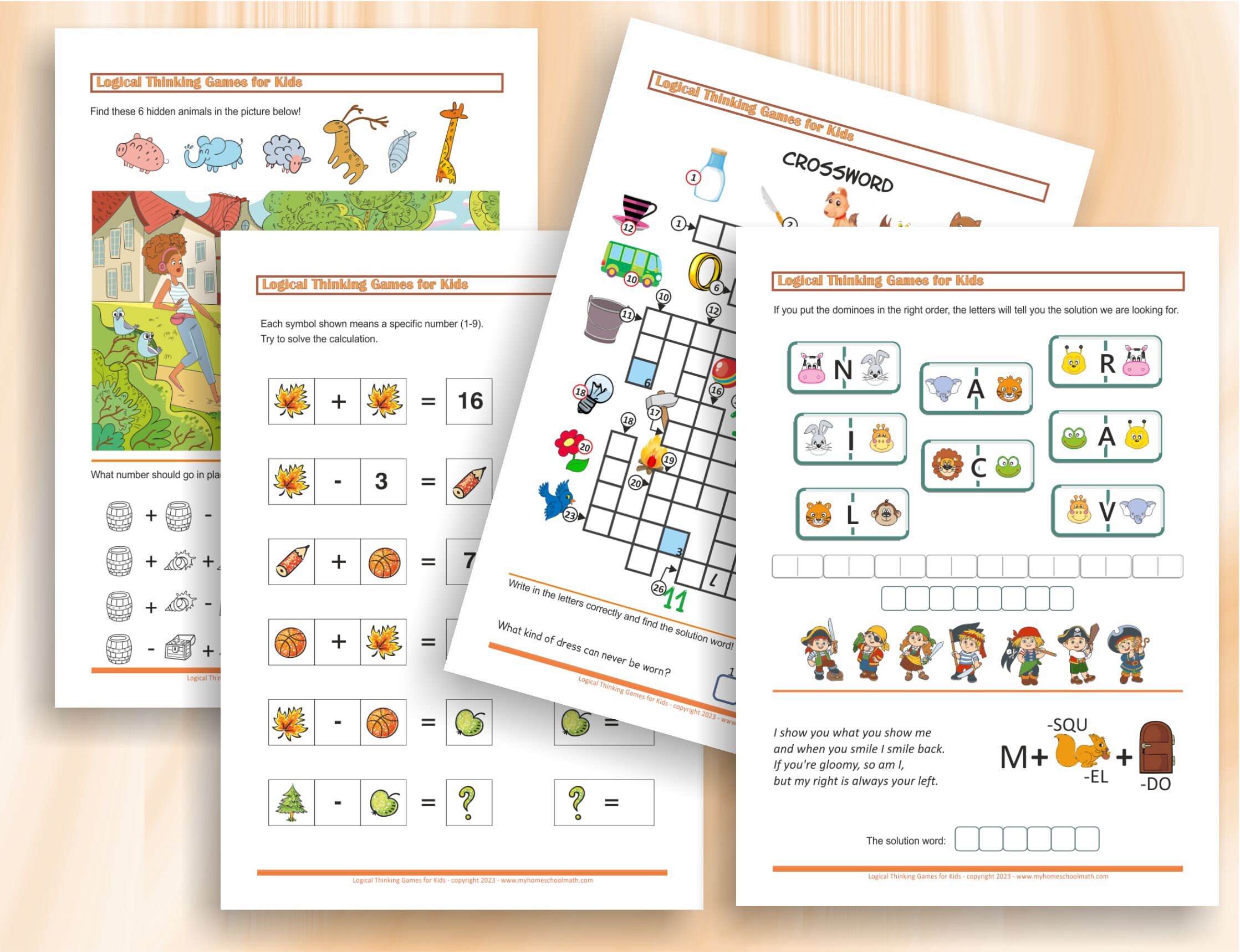 Logical Thinking Games for Kids Brain Teasers for Children Ages 8 64 ...