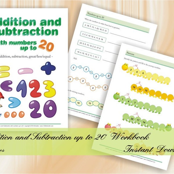 Math Worksheets up to 20 - Etsy