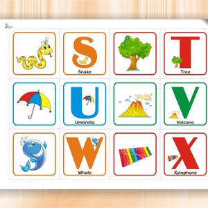 Alphabet Matching Cards ABC Memory Game Printable Preschool Flashcards ...