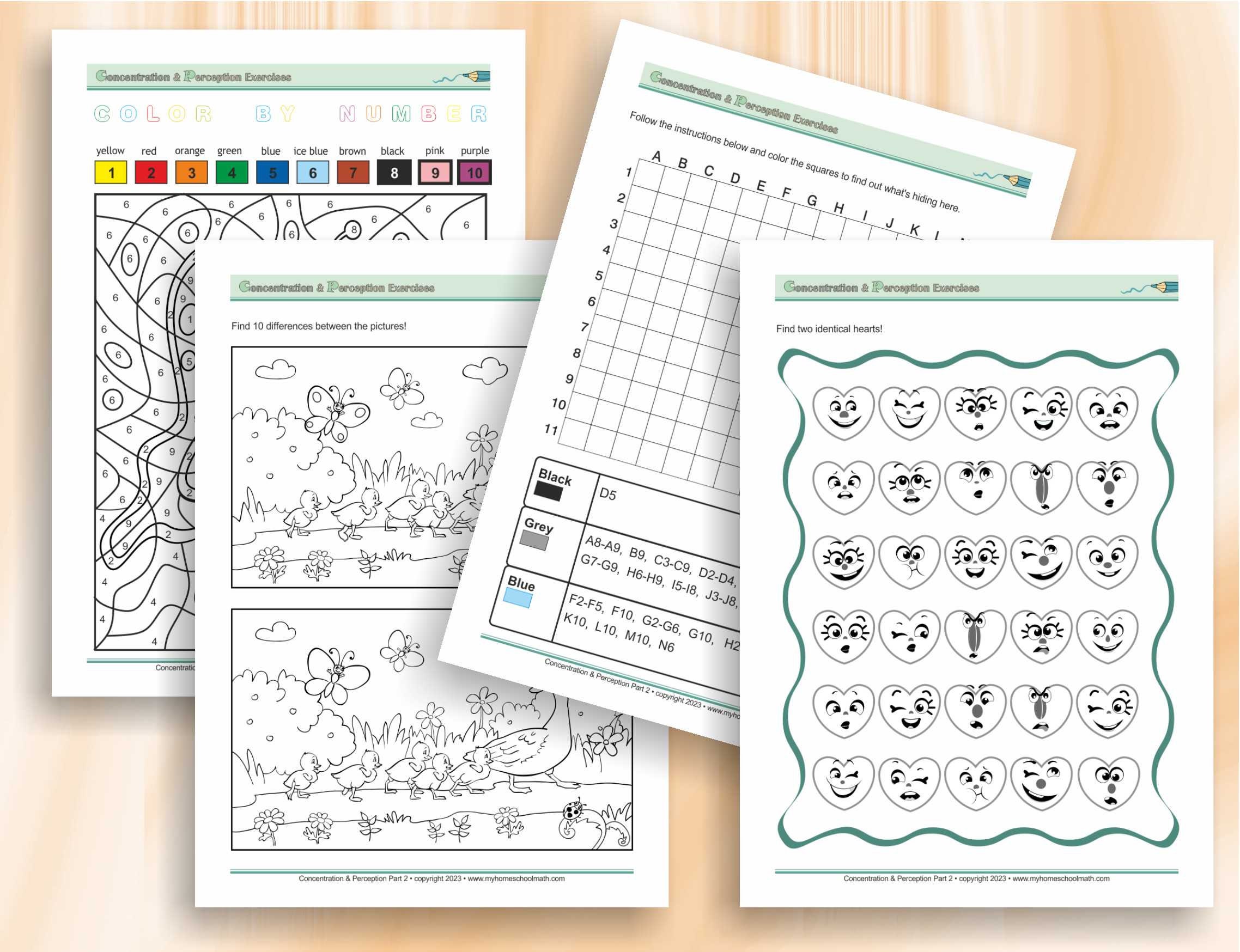 Concentration and Perception Exercises for Kids Part 2 age 8 90 ...