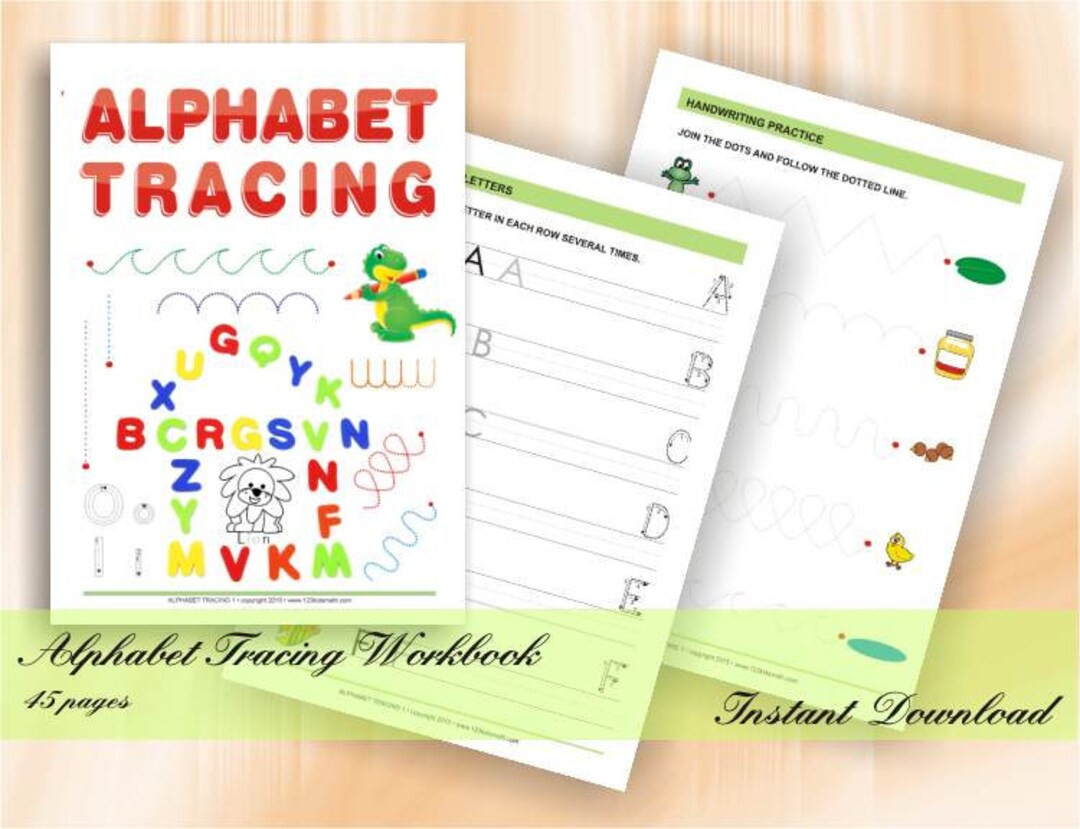 Alphabet Tracing Worksheets for Preschool and Kindergarten - Etsy