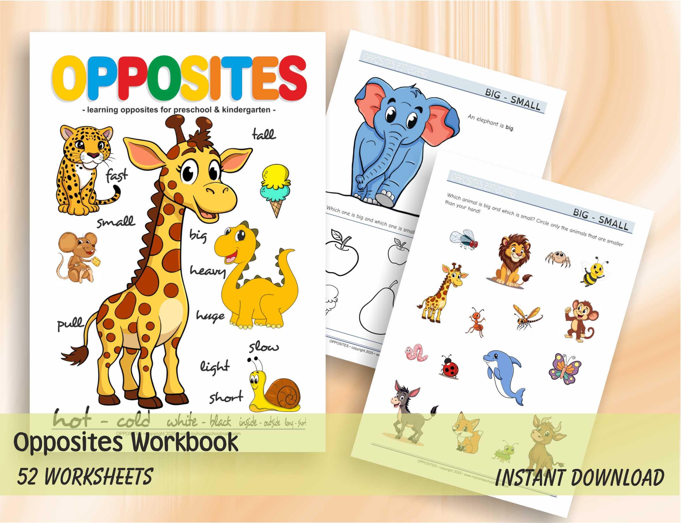 Opposites - Learning Opposites for Preschool & Kindergarten - 52 ...
