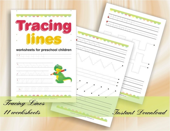 Tracing Lines Pre-Write Practice Line Tracing for preschool | Etsy