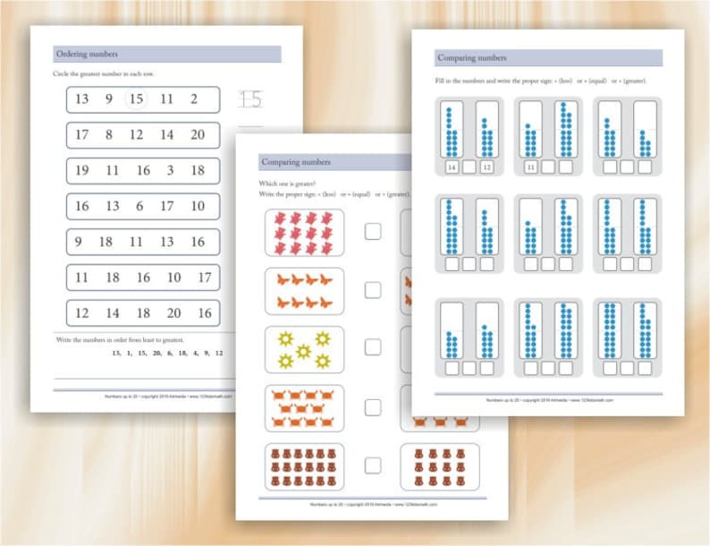 Numbers up to 20 for Kindergarten and School Children | Count and Match ...