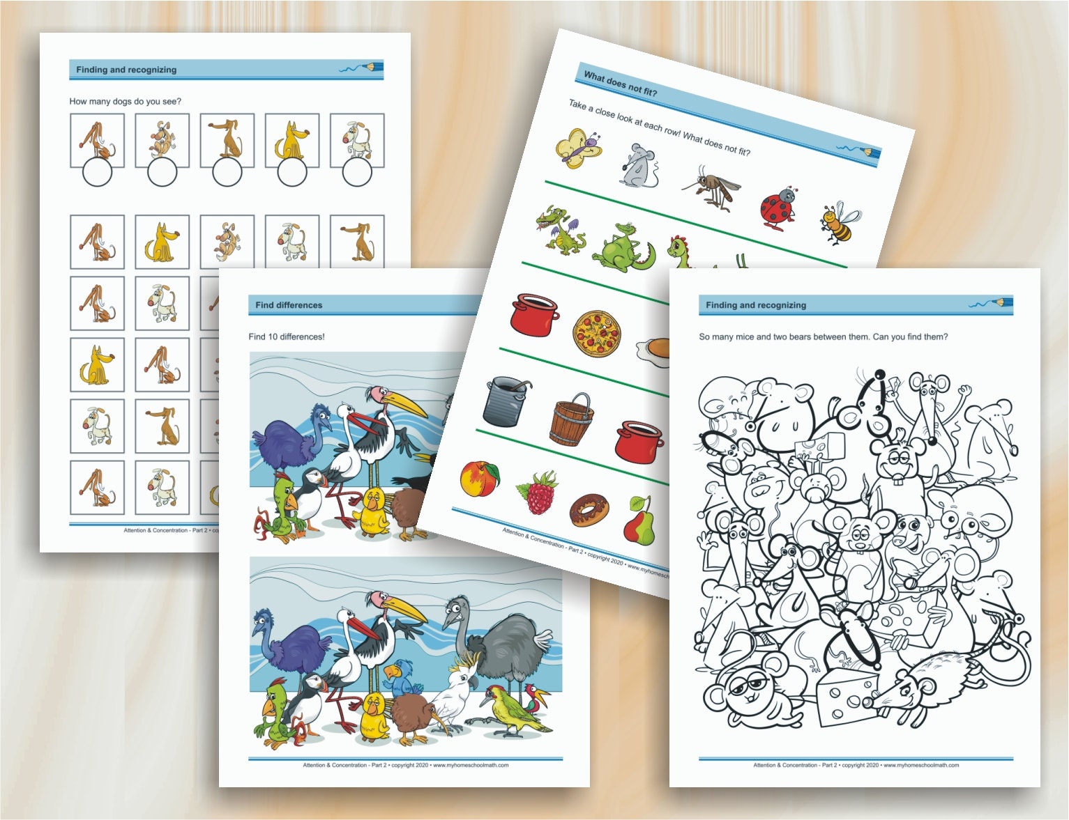 Attention & Concentration - Part 2 (age 8-10) | 59 Printable Worksheets ...