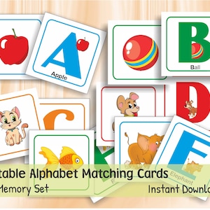 Alphabet Matching Cards | ABC Memory Game | Printable | Preschool ...
