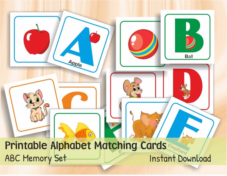 Alphabet Matching Cards | ABC Memory Game | Printable | Preschool ...