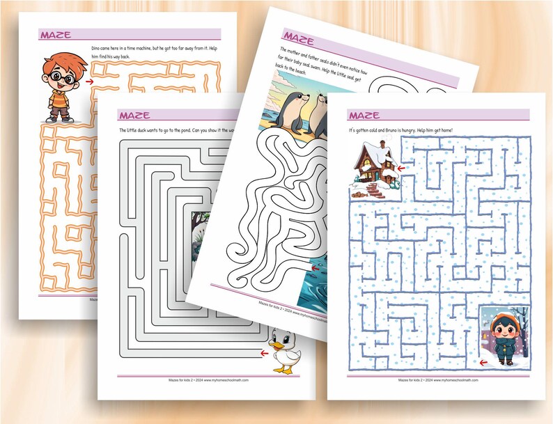 Fun and Challenging Mazes for Kids Part 2 | 54 Printable Worksheets ...
