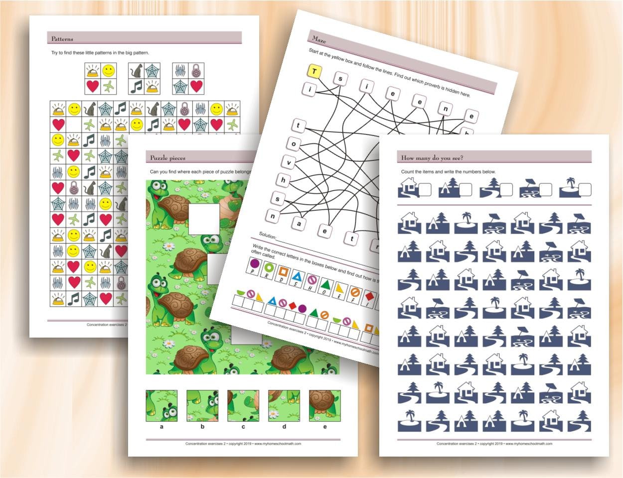 Concentration Exercises for Kids - Part 2 (age 8-12) | 39 Printable ...