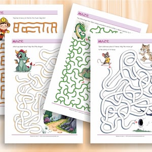 Mazes for Kids Part 2: 54 Printable Activity Worksheets (digital ...