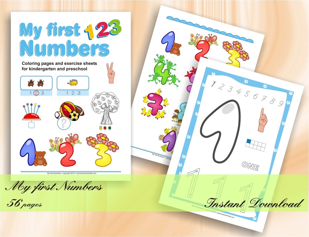 My First Numbers - Coloring Pages and Exercise Sheets for Kindergarten ...