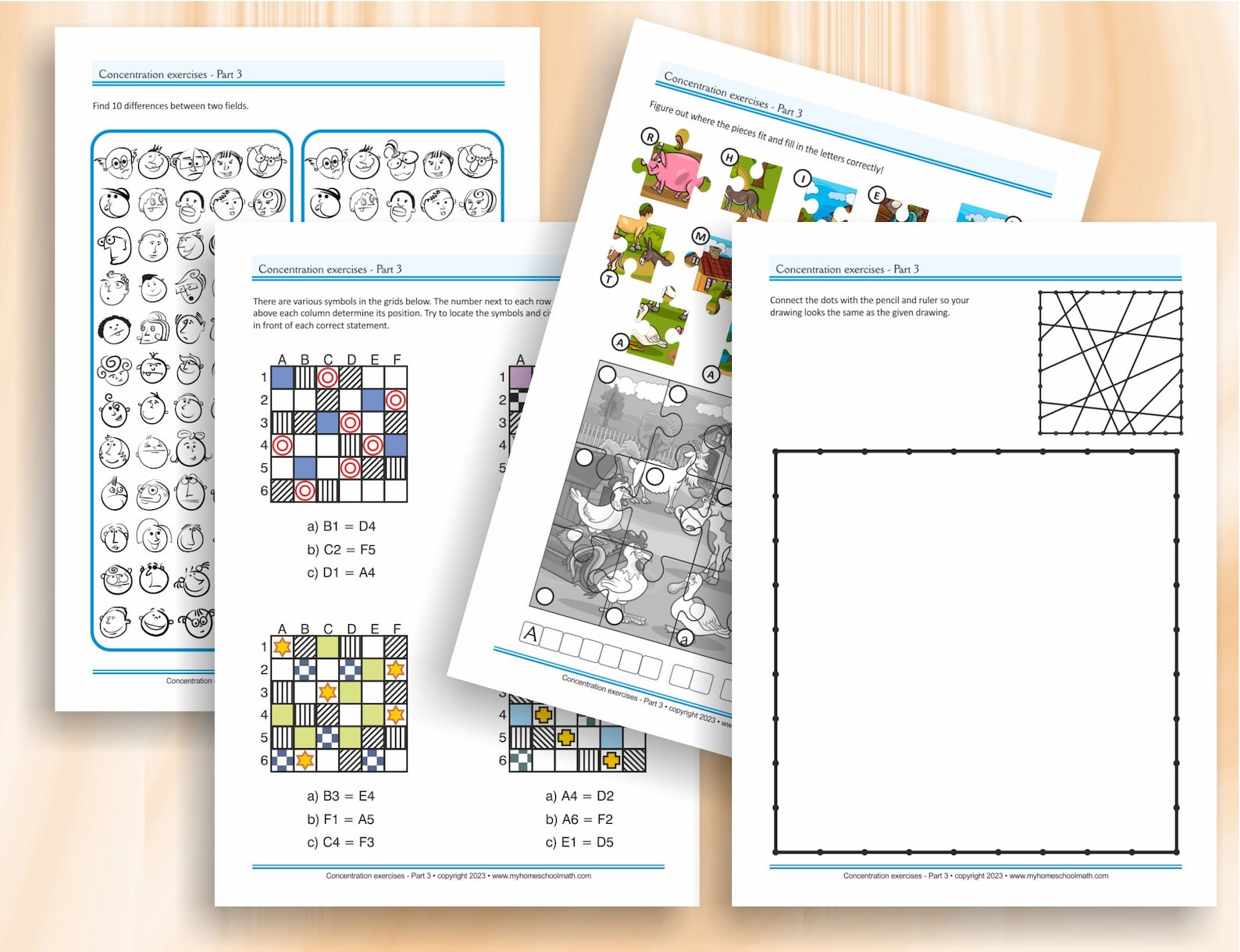 Concentration Exercises Workbook: Kids Puzzles, Ages 8-12 (digital ...