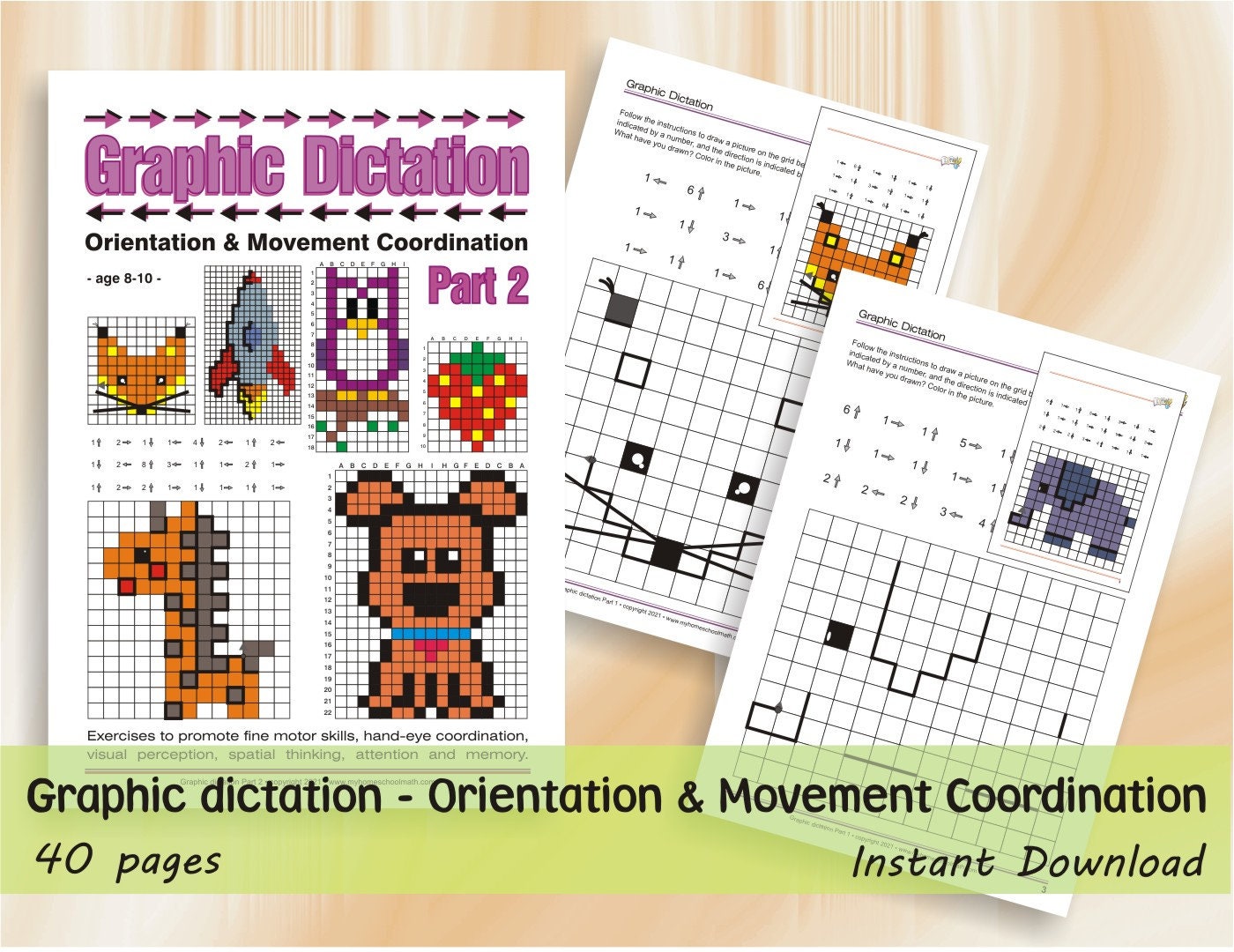 Buy Graphic Dictation 2 Orientation & Movement Coordination age 8-10 40 ...