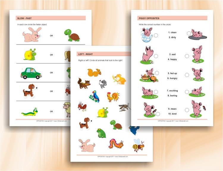 Opposites Learning Opposites for Kindergarten Children Download Digital ...