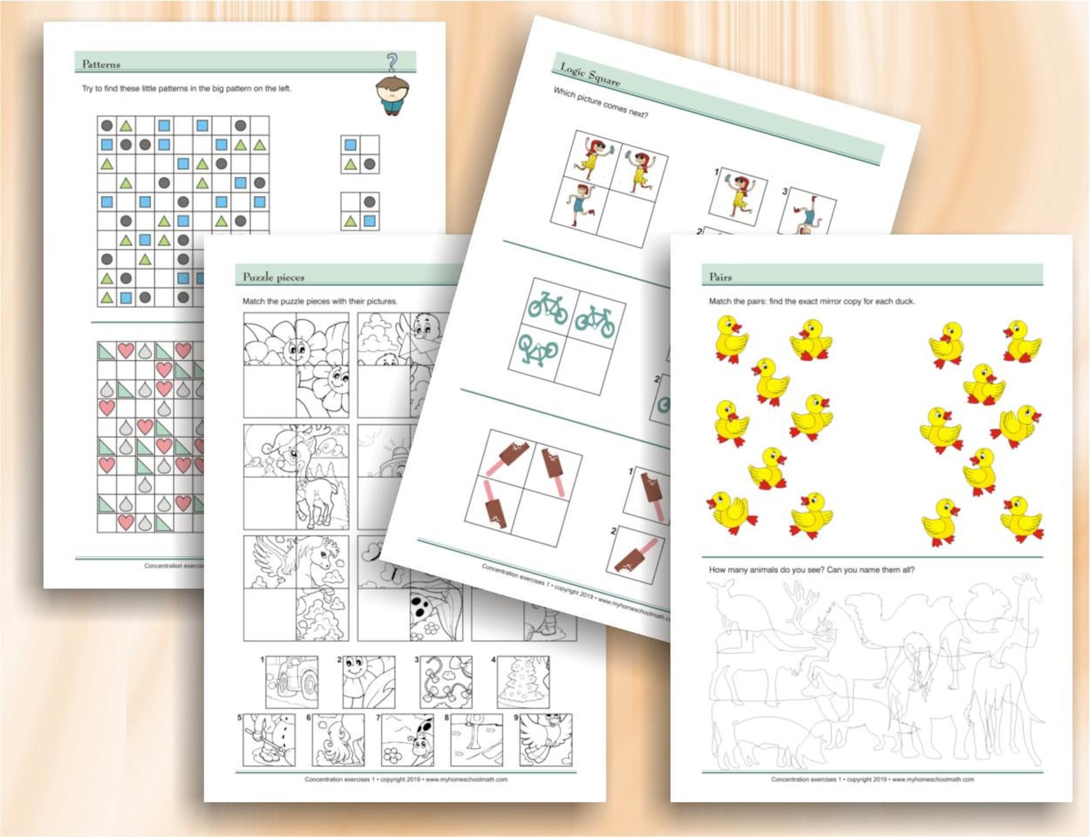 Concentration Exercises for Kids Part 1 age 6-9 43 - Etsy Australia