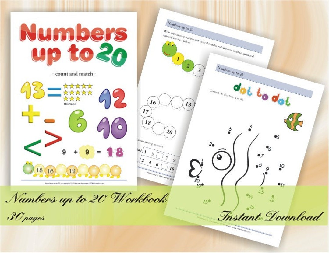 Numbers up to 20 for Kindergarten and School Children | Count and Match ...