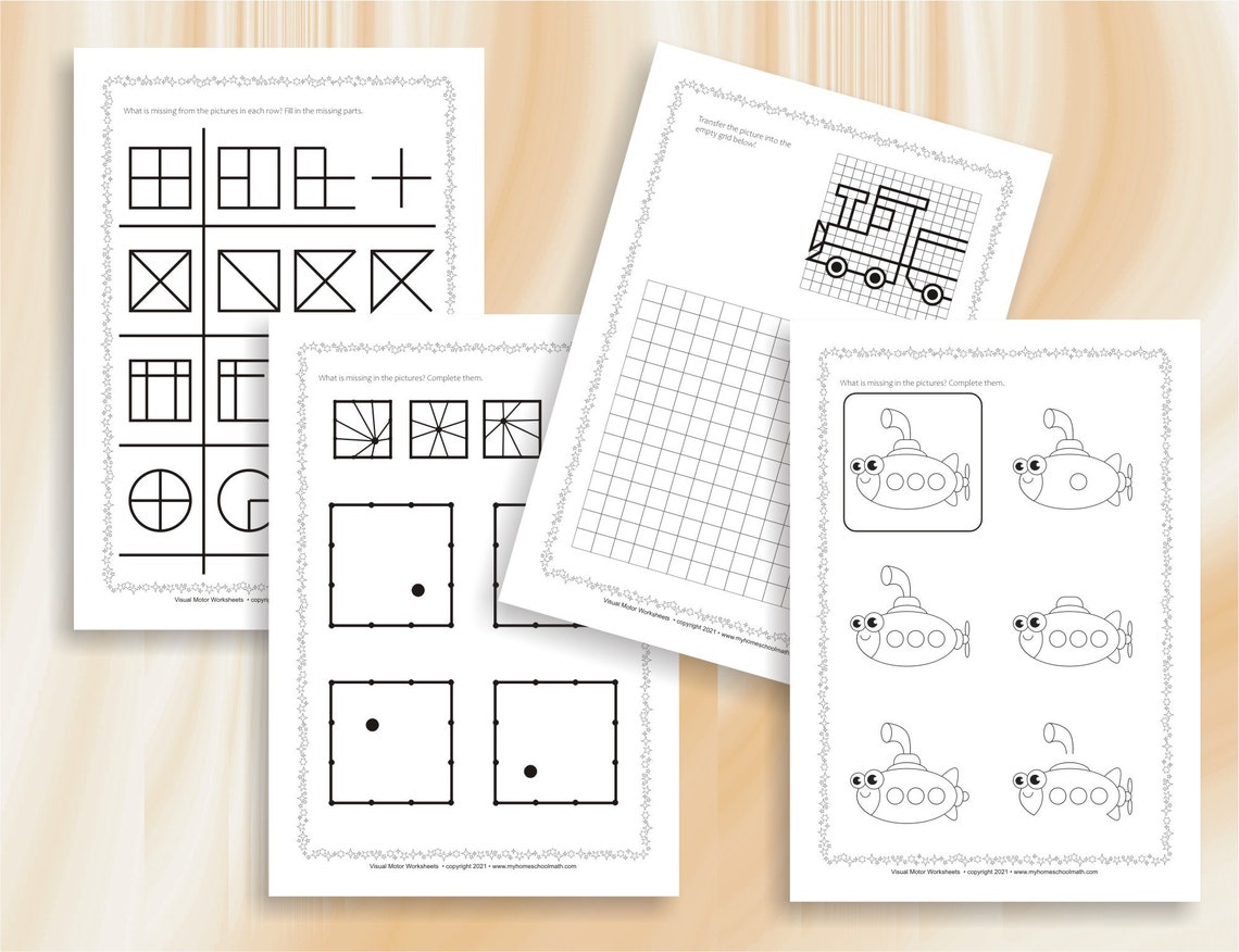 Visual Motor Worksheets Exercises to Improve Fine Motor and Visuo ...