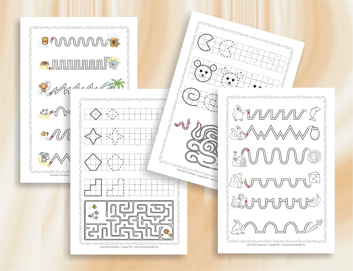 Visual Motor Worksheets Exercises to Improve Fine (Download Now) - Etsy