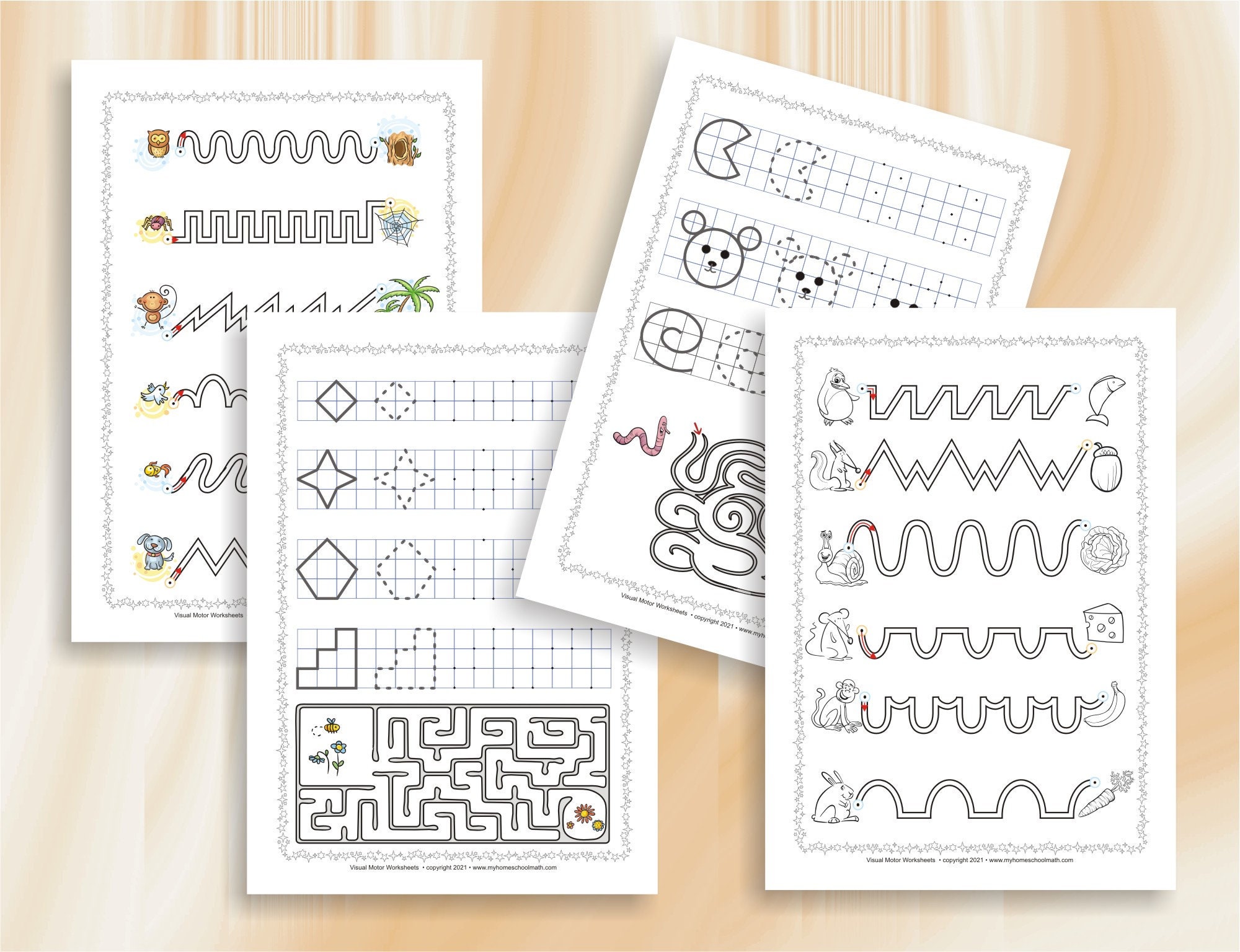 Visual Motor Worksheets - Exercises to Improve Fine Motor and Visuo ...