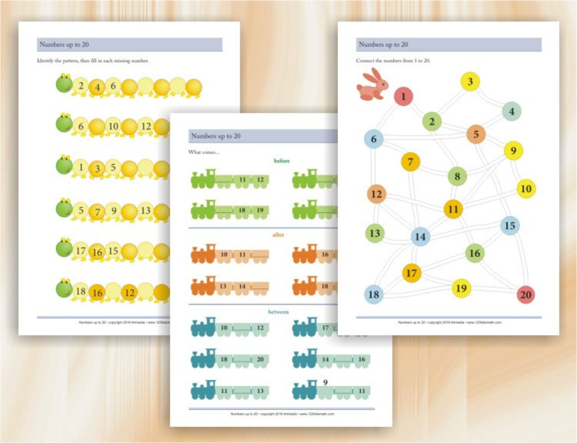 Numbers up to 20 for Kindergarten and School Children | Count and Match ...