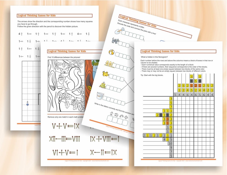 Logical Thinking Games for Kids Brain Teasers for Children Ages 8 64 ...