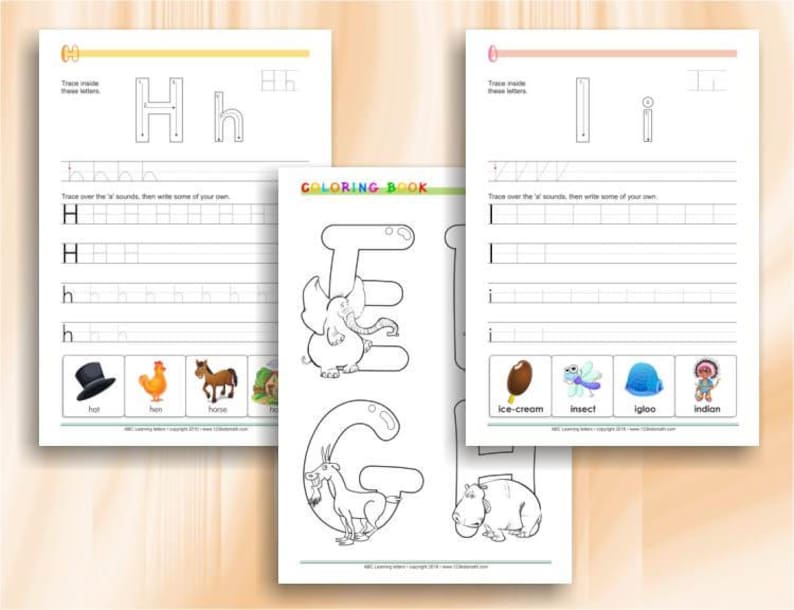 ABC Learning Letters Workbook 34 Alphabet Worksheets for Preschool ...