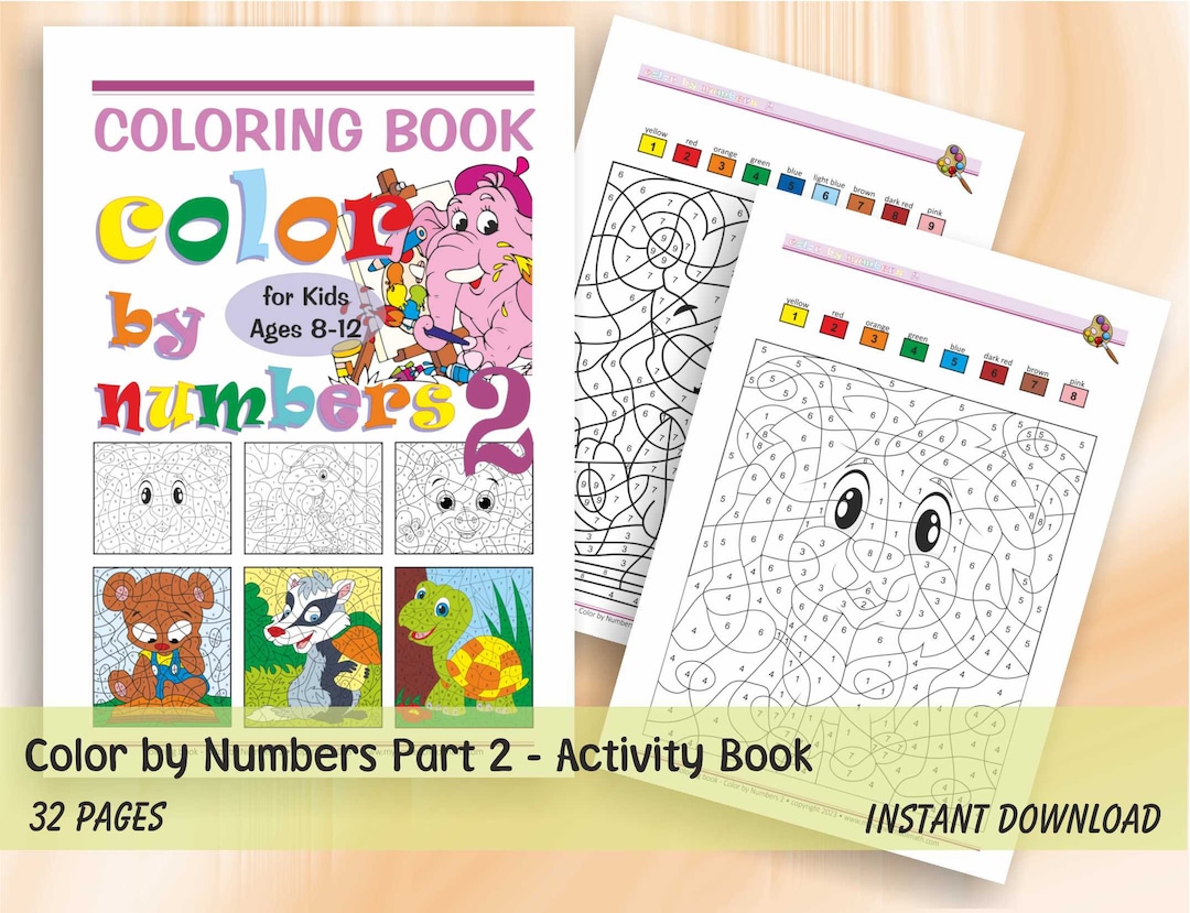 Color by Number for Kids Ages 8-12 Part 2 | Activity Book | 32 Cute ...